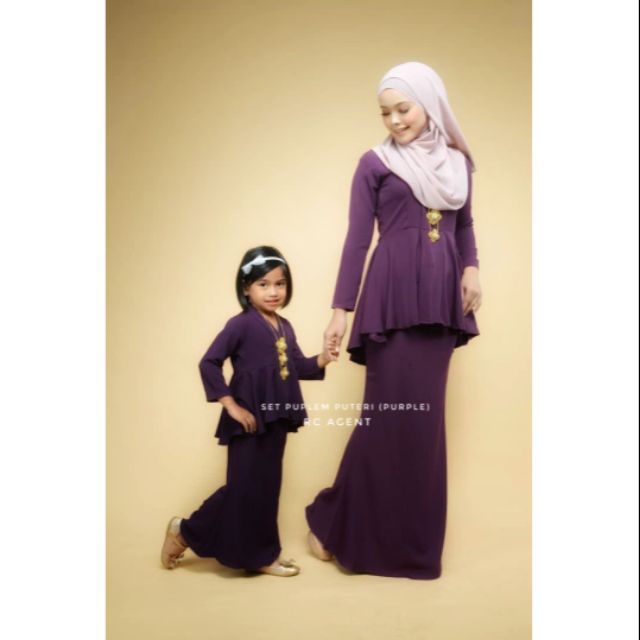 Baju raya ibu dan anak (set peplum) | Shopee Malaysia