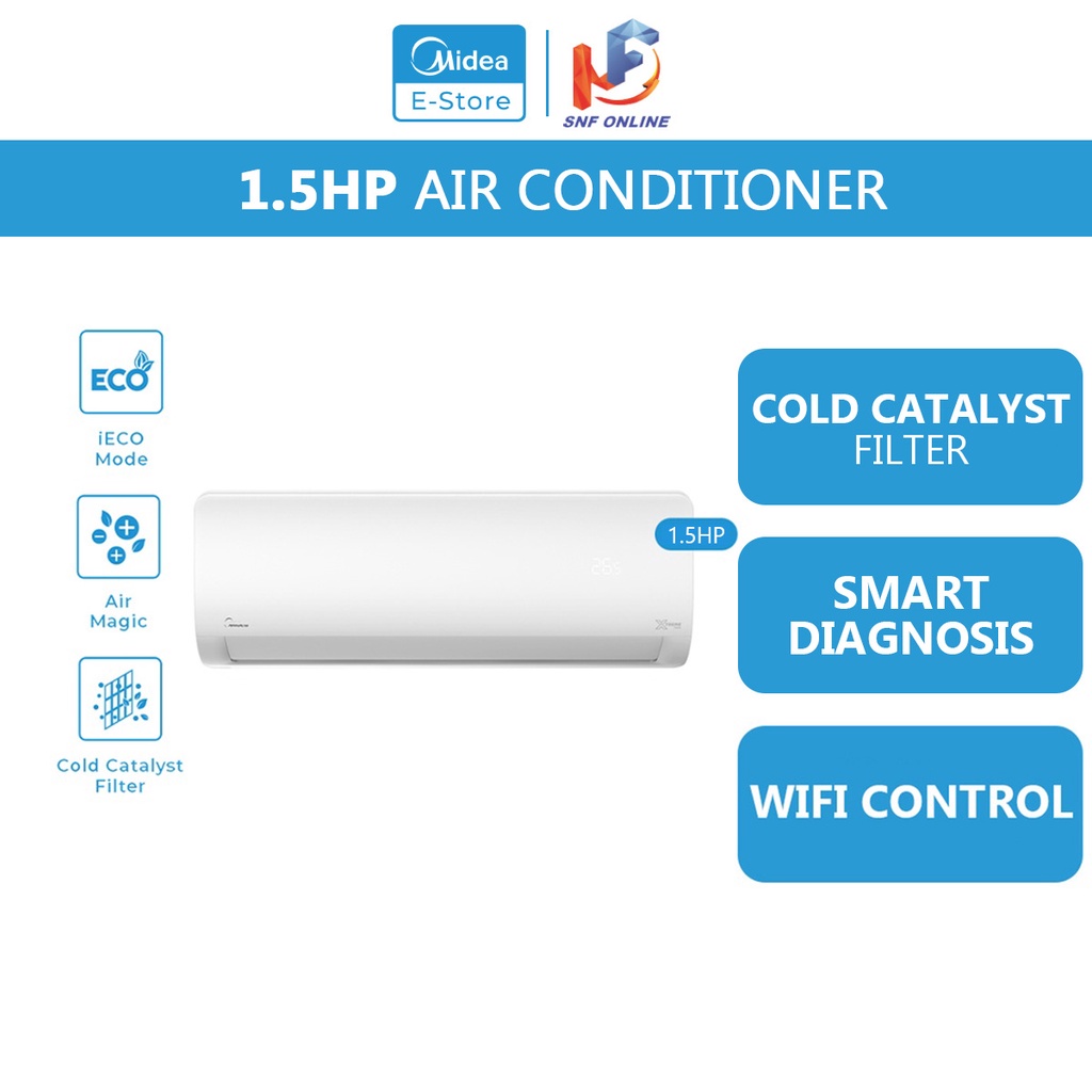 Midea 1.5HP Xtreme Dura R32 Non-Inverter Air Conditioner / Aircond / Air Cond MSXD-12CRN8 ...