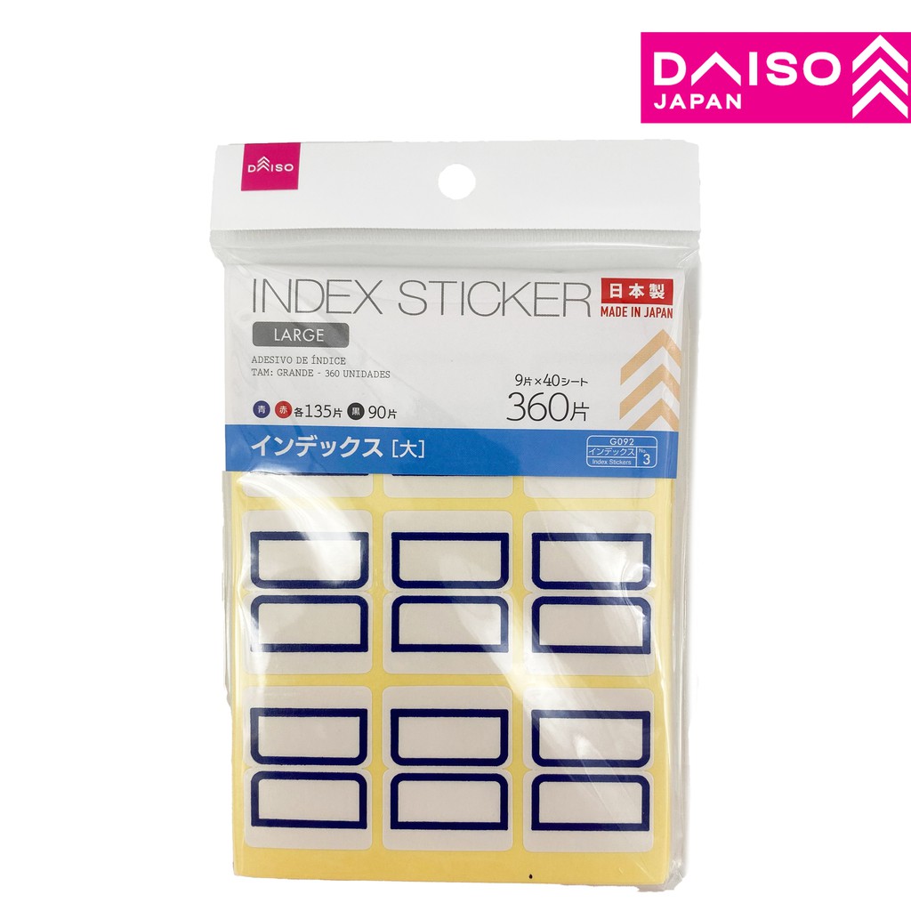 DAISO NO 3 INDEX STICKER 360 pcs ( Large ) | Shopee Malaysia