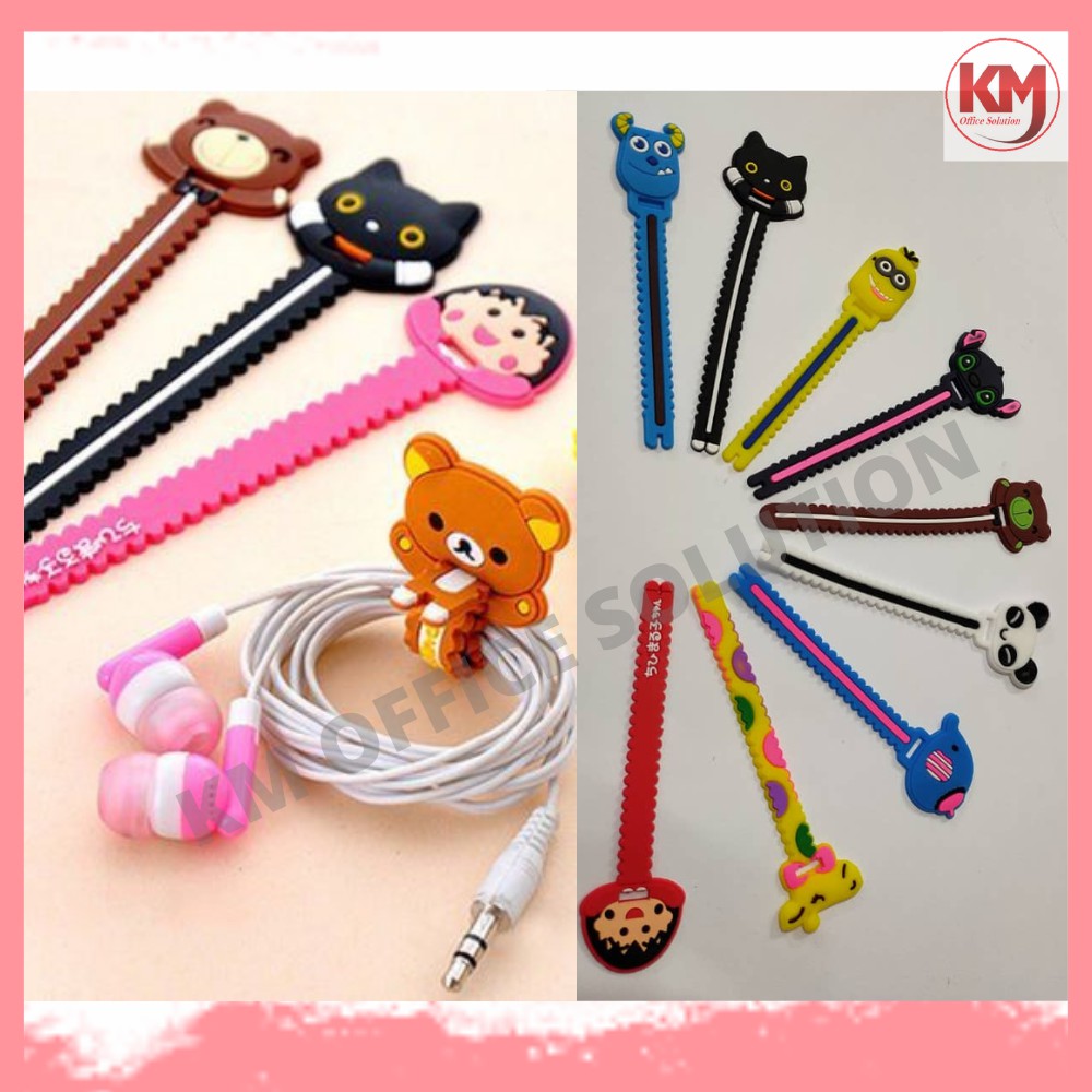 Cartoon Phone Cable Wrapper Tied USB Cable Bobbin Dentate Winder Data ...