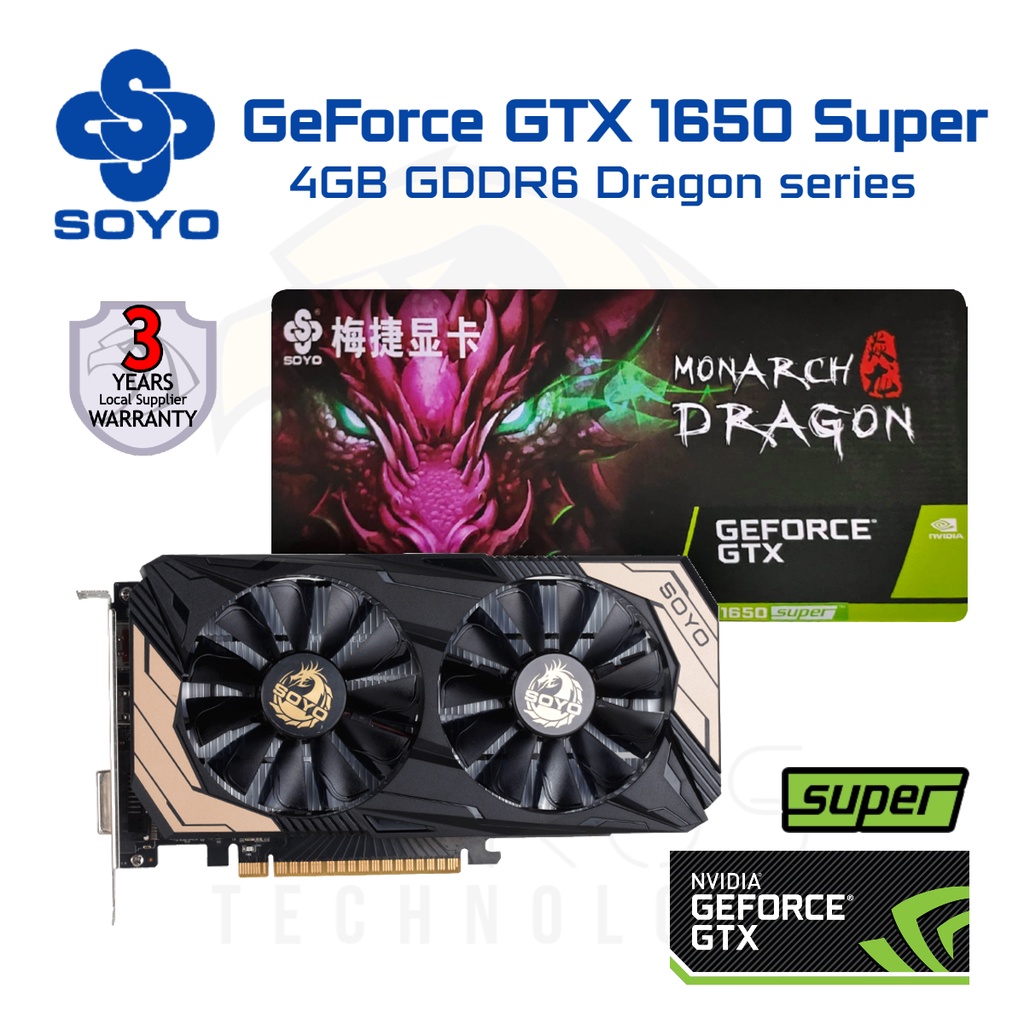 SOYO Nvidia GeForce GTX1650 SUPER 4GB GDDR6 ( SOYO company since year ...