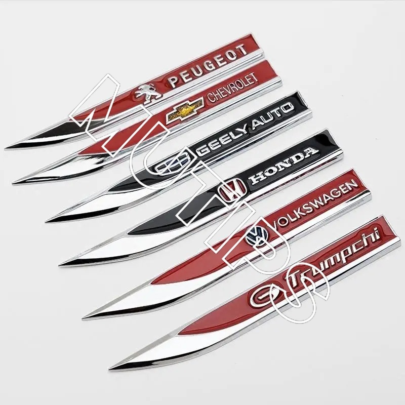 Volkswagen 2PCS 3D Metal Car Logo Blade Fender Side Label sticker ...