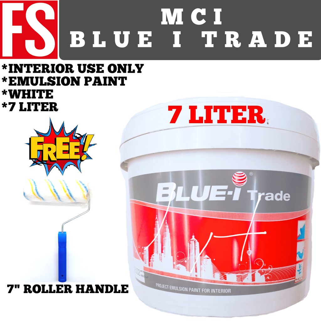 7 Liter MCI BLUE I TRADE Emulsion Paints for Ceiling Wall Cat Dinding ...