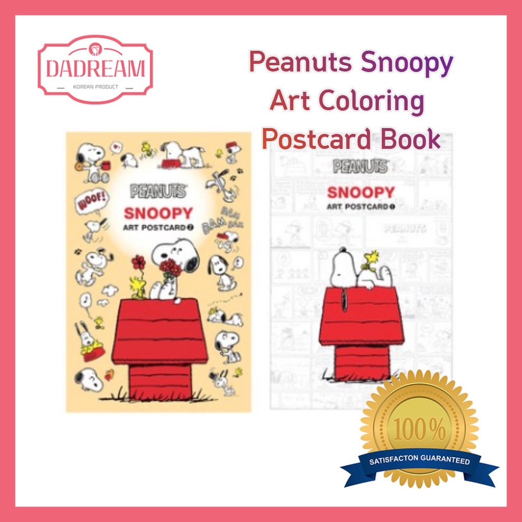 [Peanuts] Snoopy Art Coloring Postcard Book (2type), Adult Hobby, Child ...