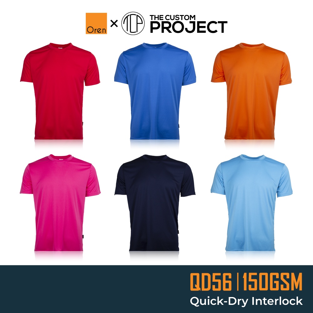 Oren Sport 150GSM Quick Dry Interlock Round Neck Plain T-Shirt QD56 ...