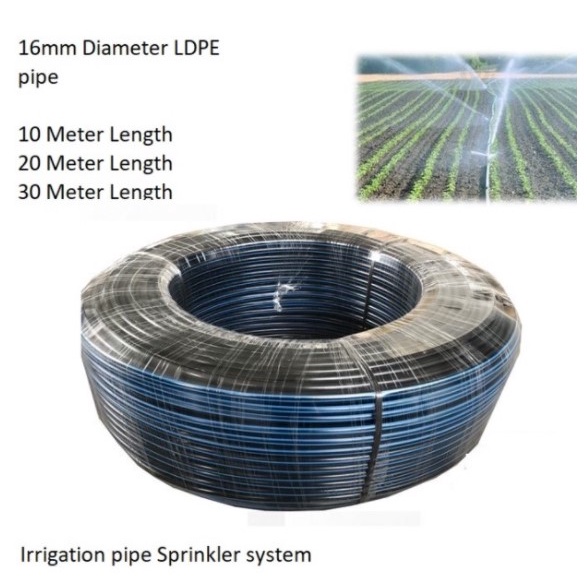 Irrigation Fertigation 10/20/30Meter LDPE 16mm Tubing Pipe Watering ...