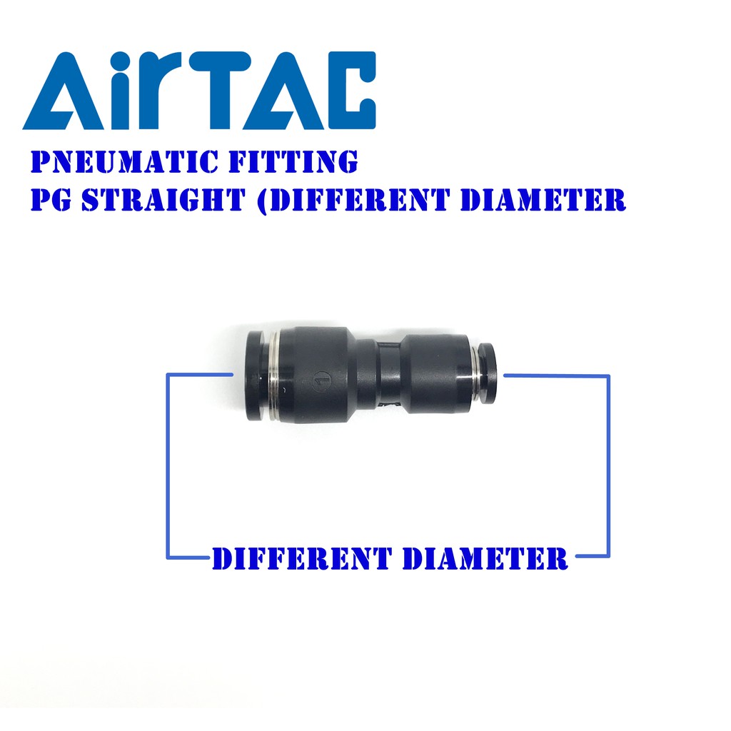 Airtac Pneumatic Fitting Different Diameter PG6-4 PG8-4 PG8-6 PG10-6 ...
