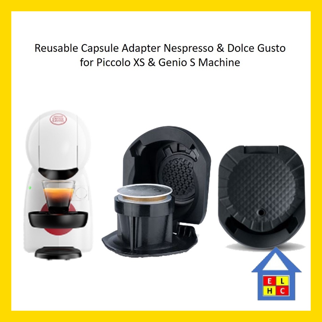 Reusable Capsule Adapter Nespresso & Dolce Gusto for Piccolo XS & Genio ...