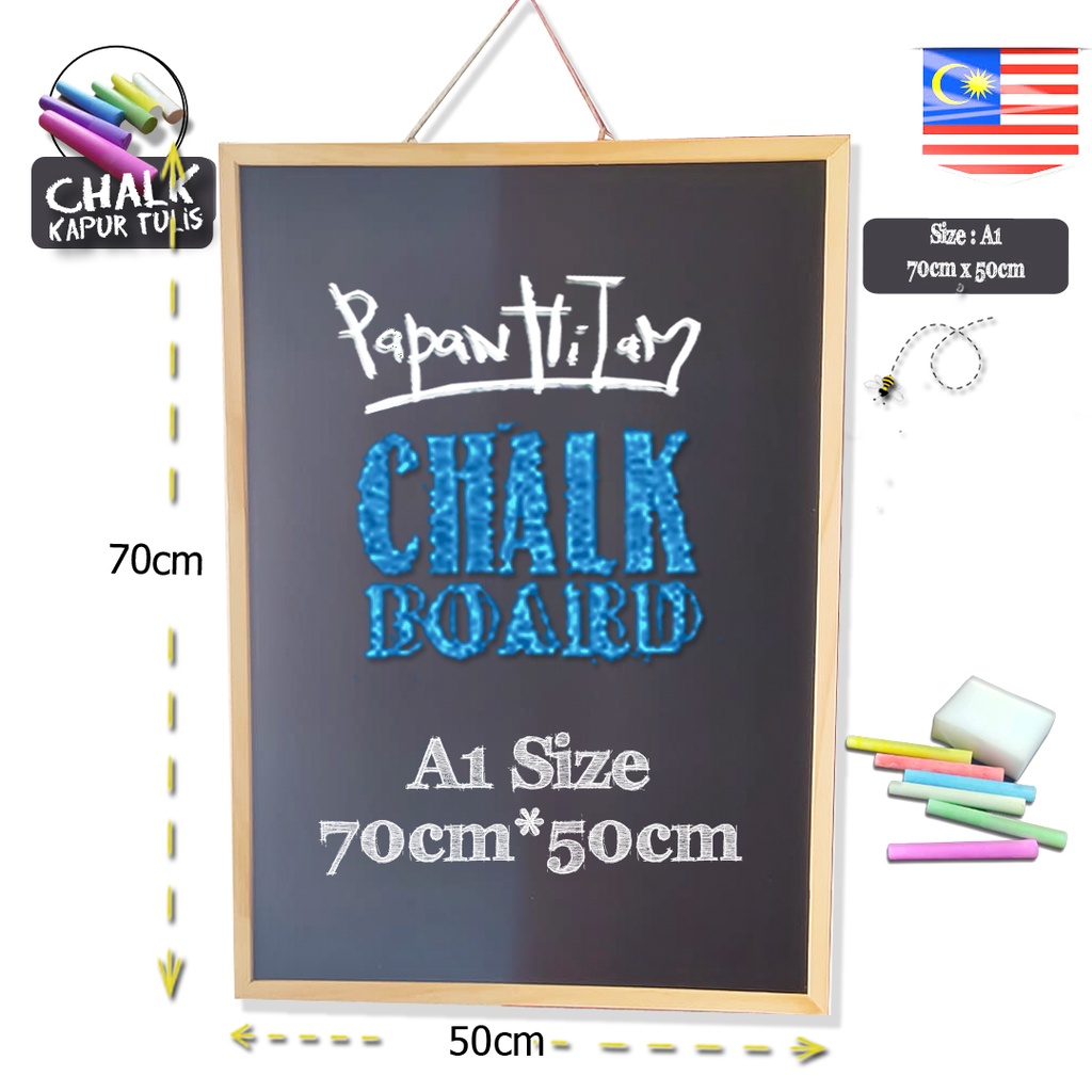 A1 (70cm*50cm) Chalkboard Blackboard Papan Hitam Children School Board ...