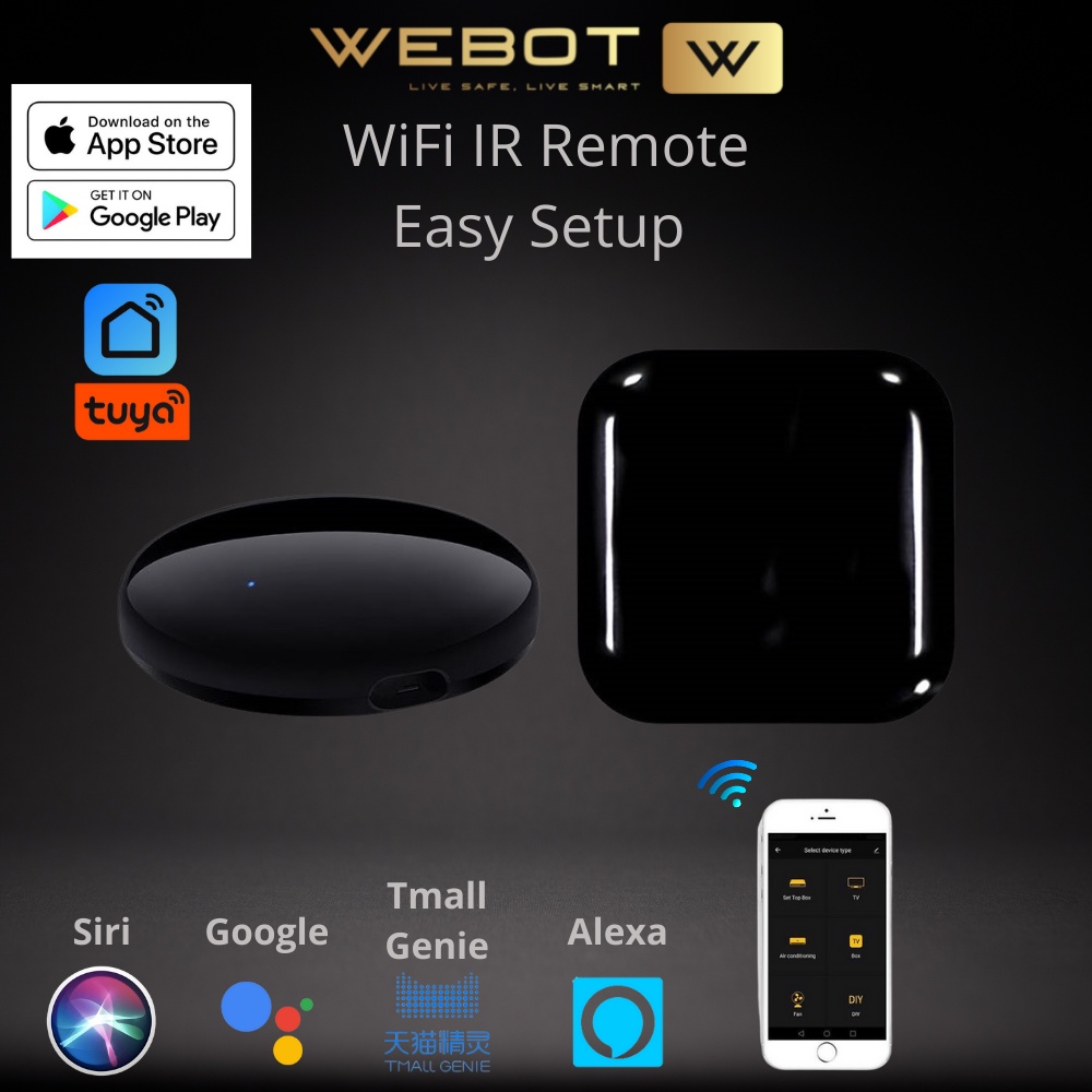 WEBOT WiFi Smart Universal Remote Controller (IR) for IoT Home Automation (TUYA/Smartlife APP ...