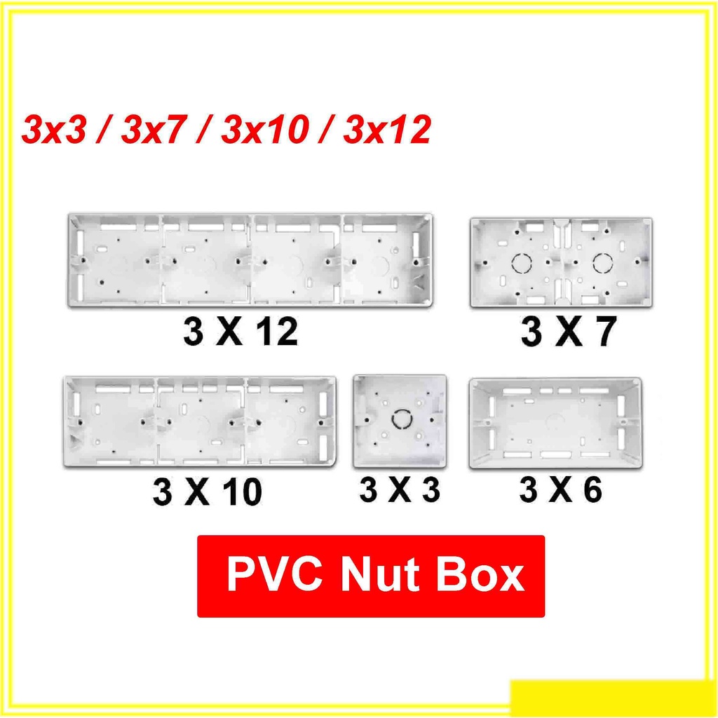 PVC Nut Box Surface Type 3X3/3X6/3X7/3X10/3X12 Switch Socket Base Nut ...