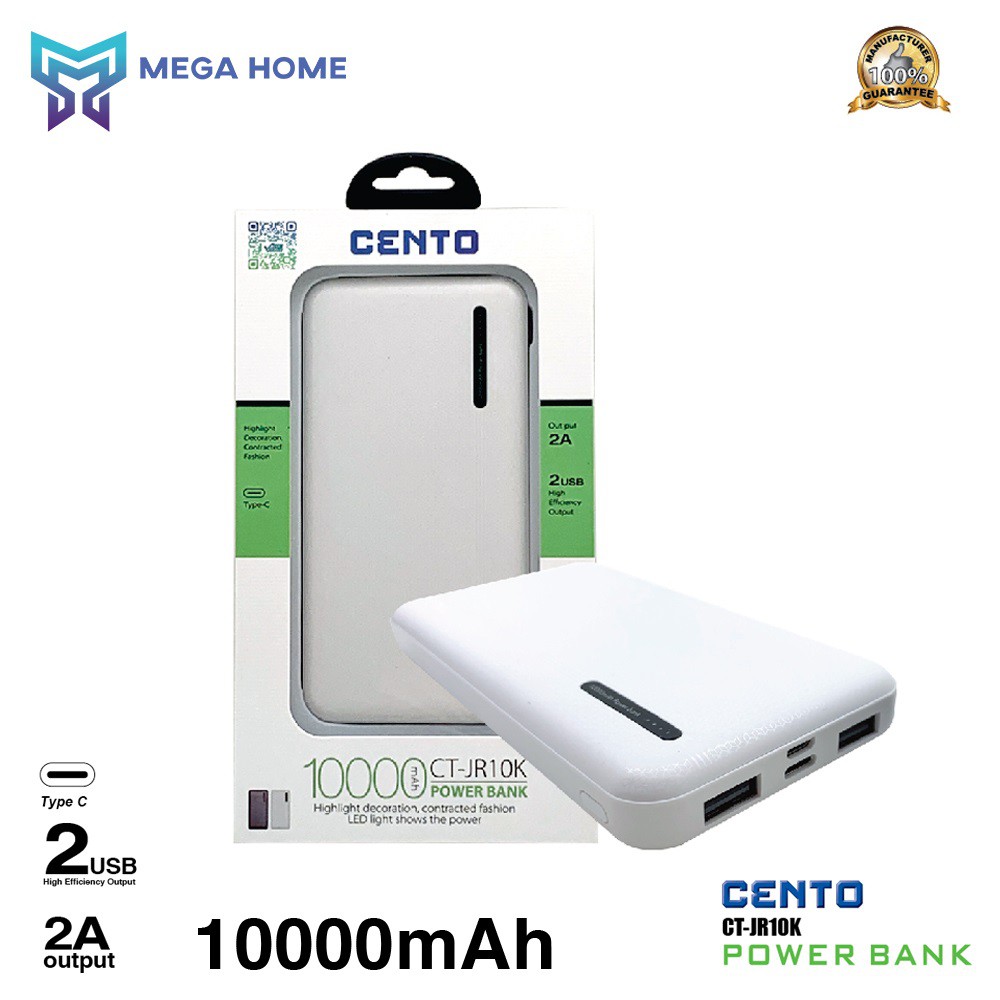 Cento Power Bank new series CT-JR10K || 10000mAH || 100% SIRIM Approved ...