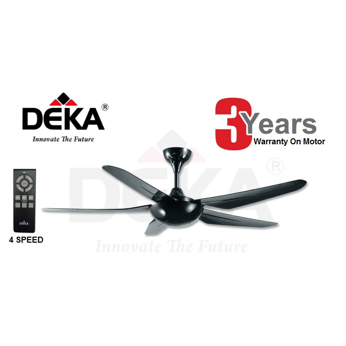 KRONOS REMOTE 5 BLADE (XR5) CEILING FAN WITH 4 SPEED BLACK COLOR ...