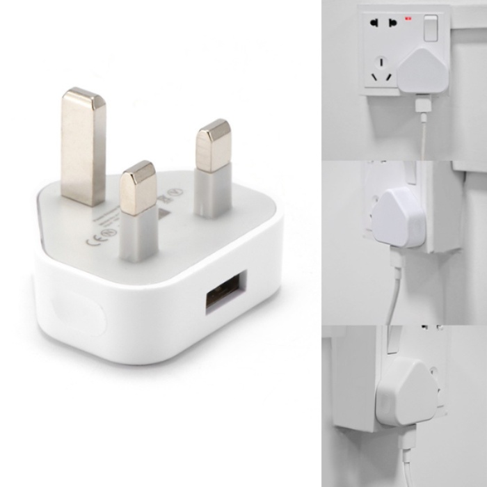USB 3 Pin UK Plug 5V 1A Wall Charger Power Adapter Charging for Phone ...