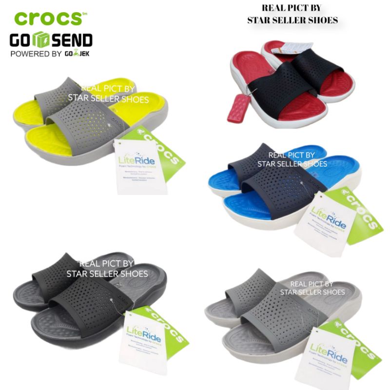 PRIA Crocs Sandals Men Literide Slide Price | Shopee Malaysia