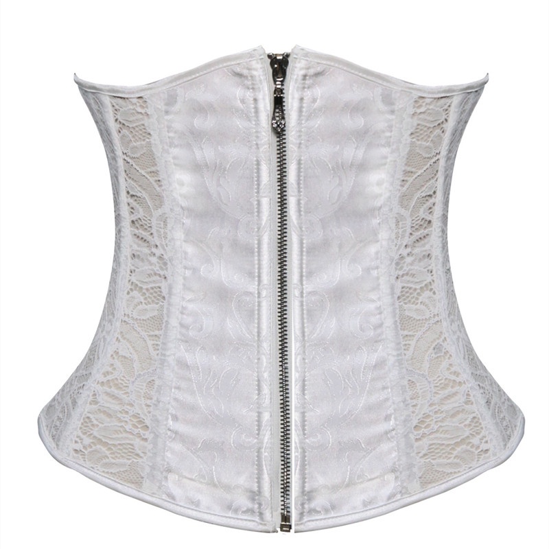 Women's Side Lace Mesh Underbust Corset with Zipper | Shopee Malaysia