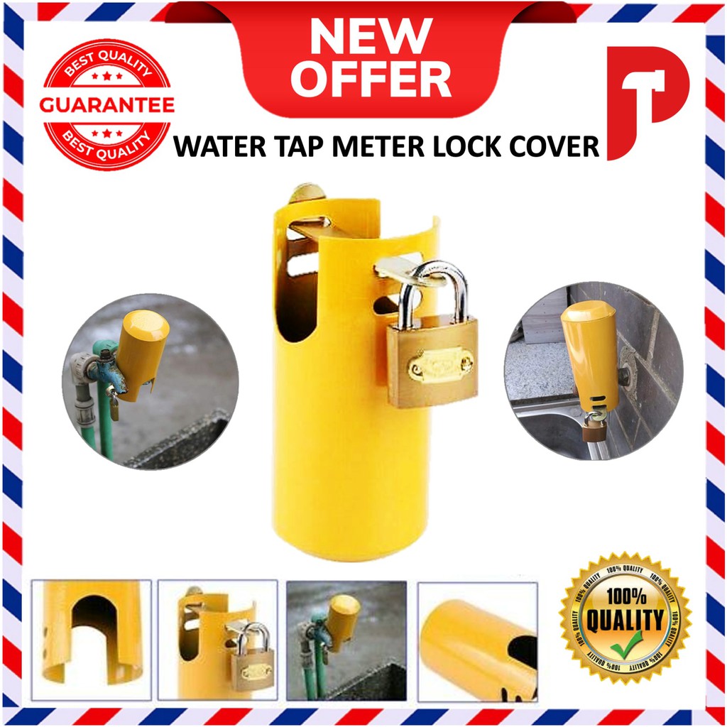 Water Tap Meter Lock Cover 🔥 Ready Stocks 🔥 Metal Yellow Anti-Theft ...