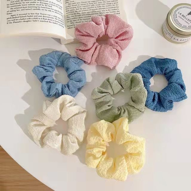 French Cream Puffs Scrunchies Black Ponytail Hair Tie | Shopee Malaysia