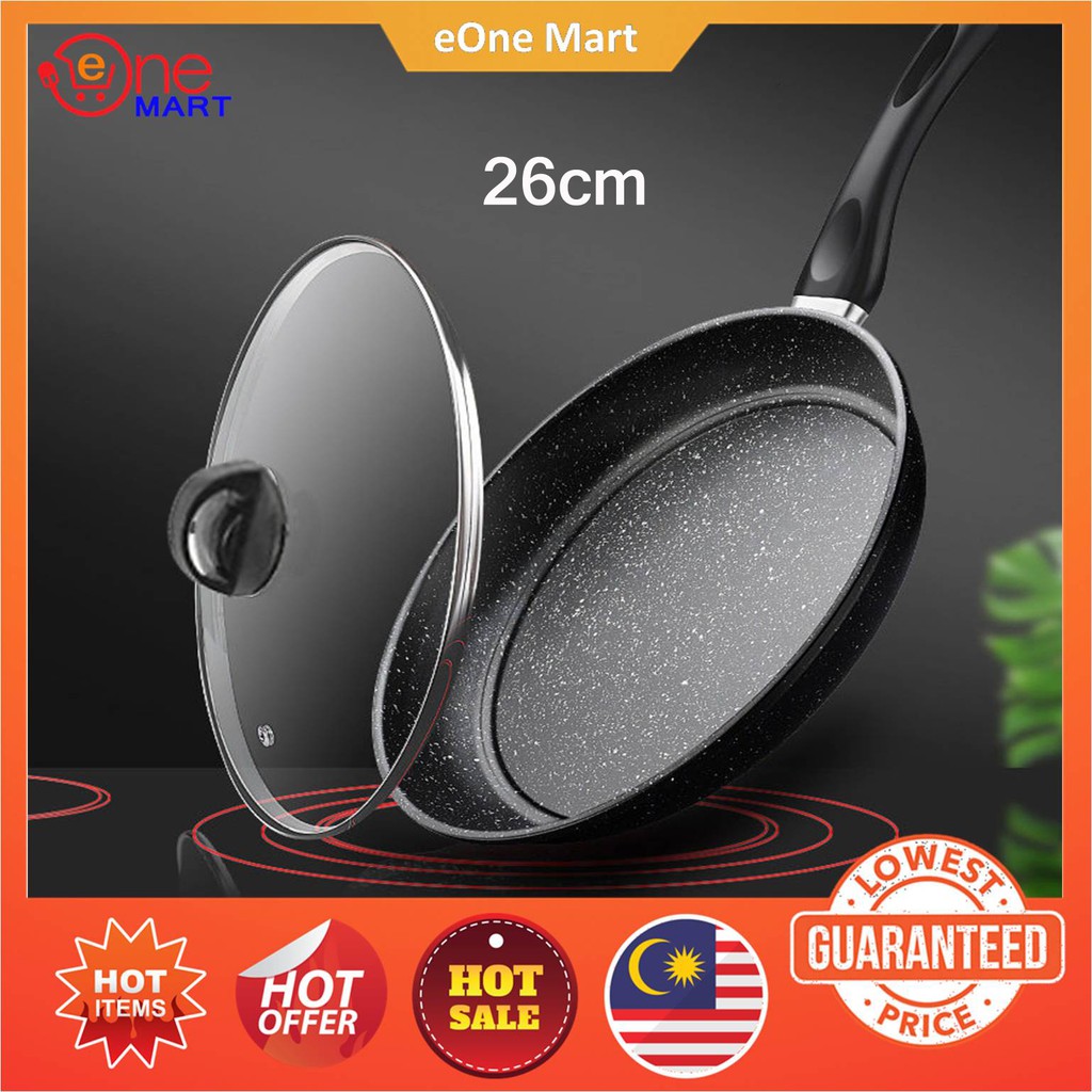 *READY STOCK* 26cm Marble Stone High Quality Non-Stick Coating, Frying ...