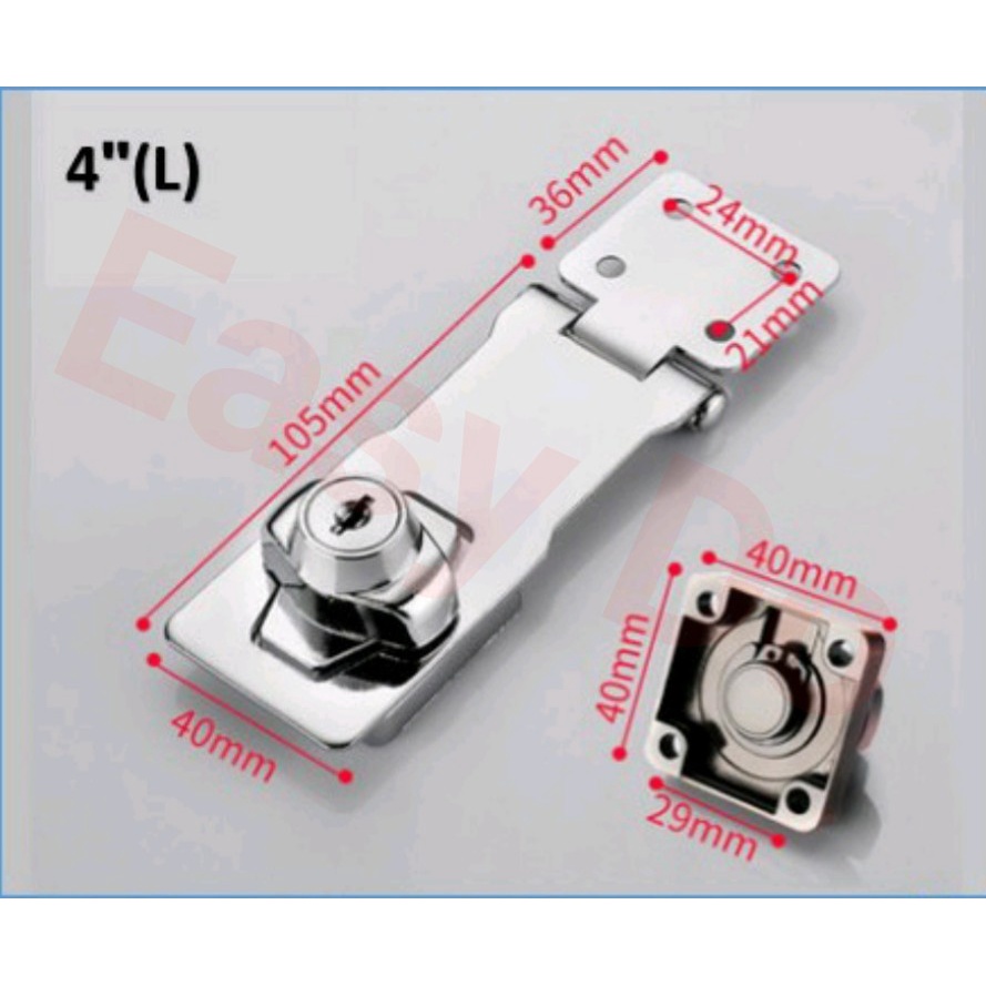 Hasp Self Locking Security Hasp Staple 2 Keys Cabinet Lock Drawer ...