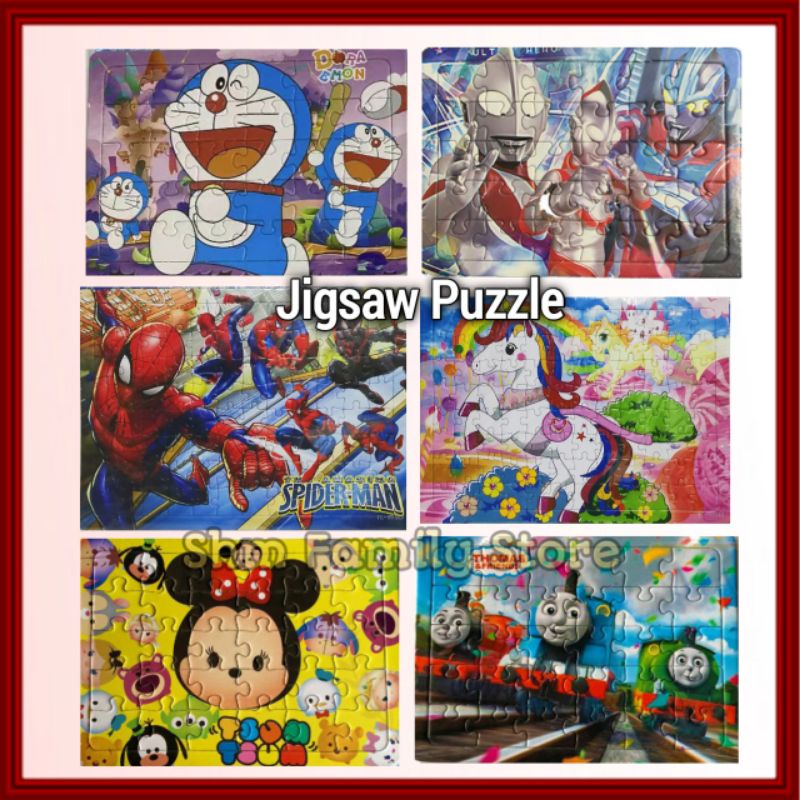 Kids Jigsaw Puzzle Cartoon Gift 30Pcs Unicorn Spiderman Ultraman ...