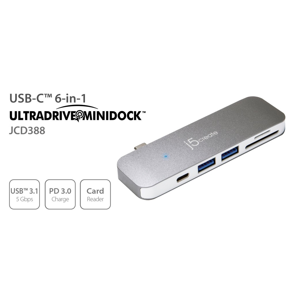 J5 USB Type-C 6 In 1 UltraDrive Mini Dock J5-JCD388 | Shopee Malaysia
