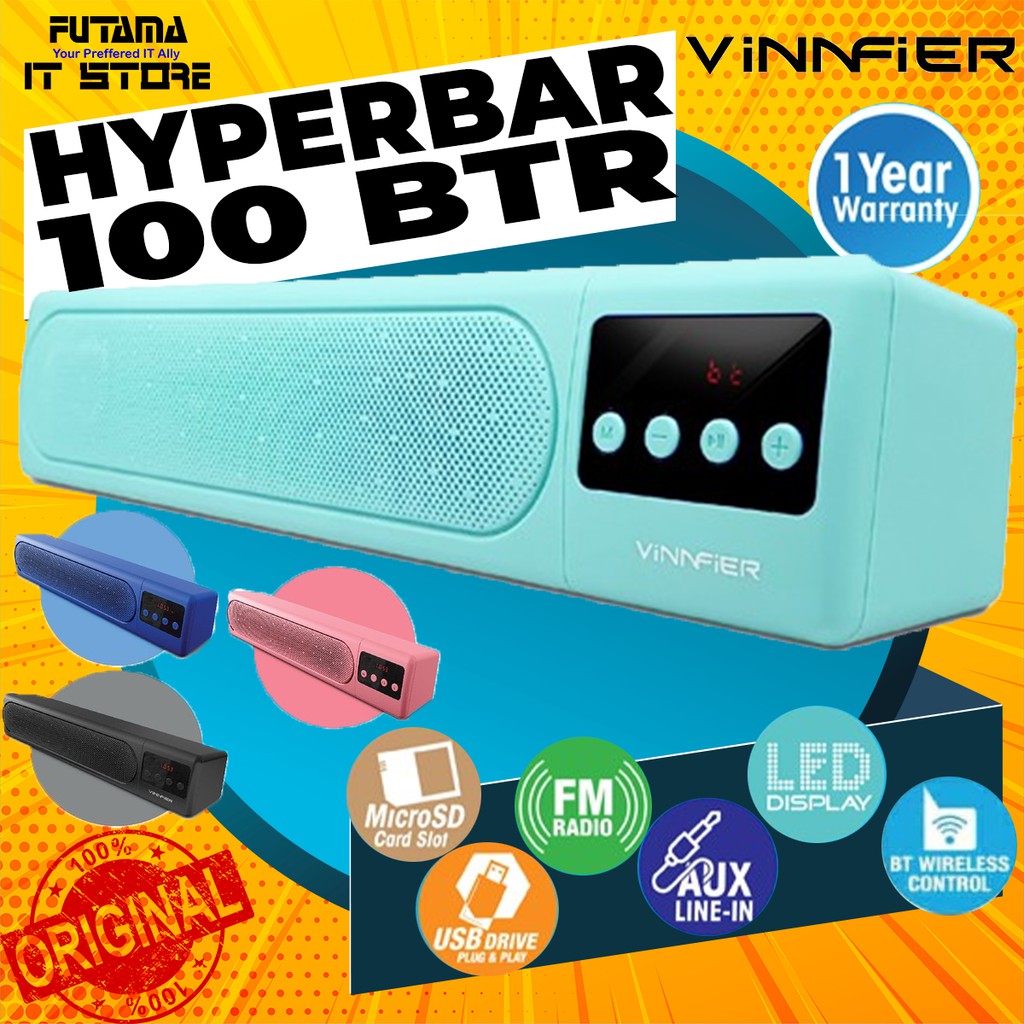 VINNFIER HyperBar 100 BTR Wireless Bluetooth Sound bar with FM Radio ...