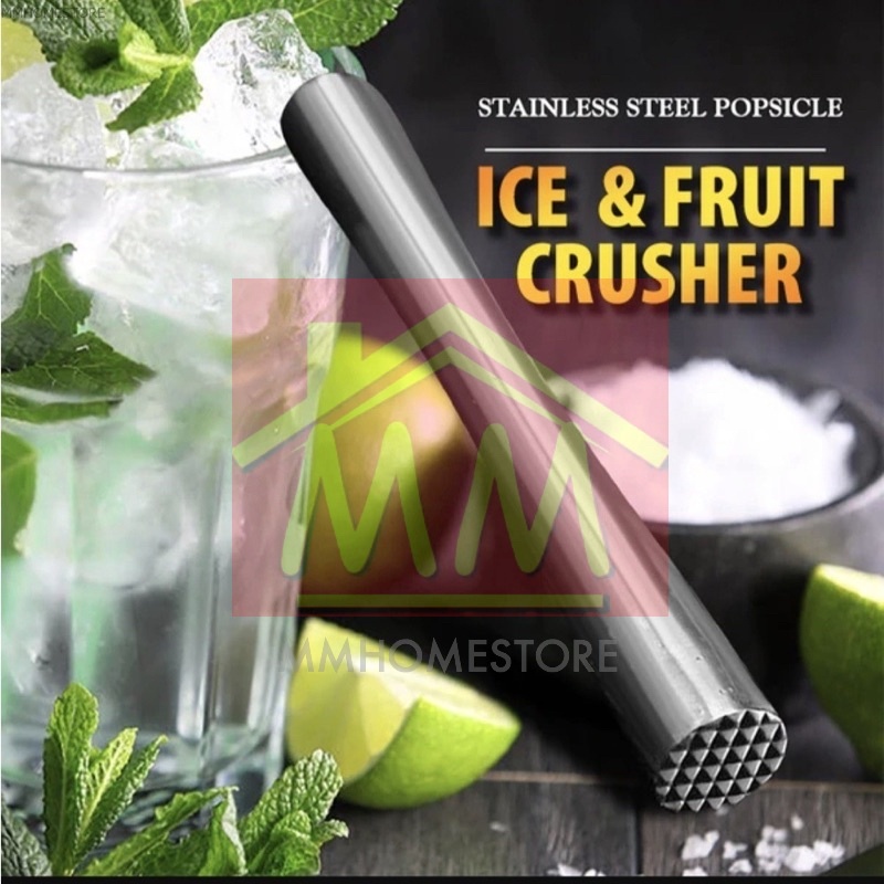 🔥New🔥22.5CM Steel Ice Crushers Stick Cocktail Muddler Icebreaker Stick ...