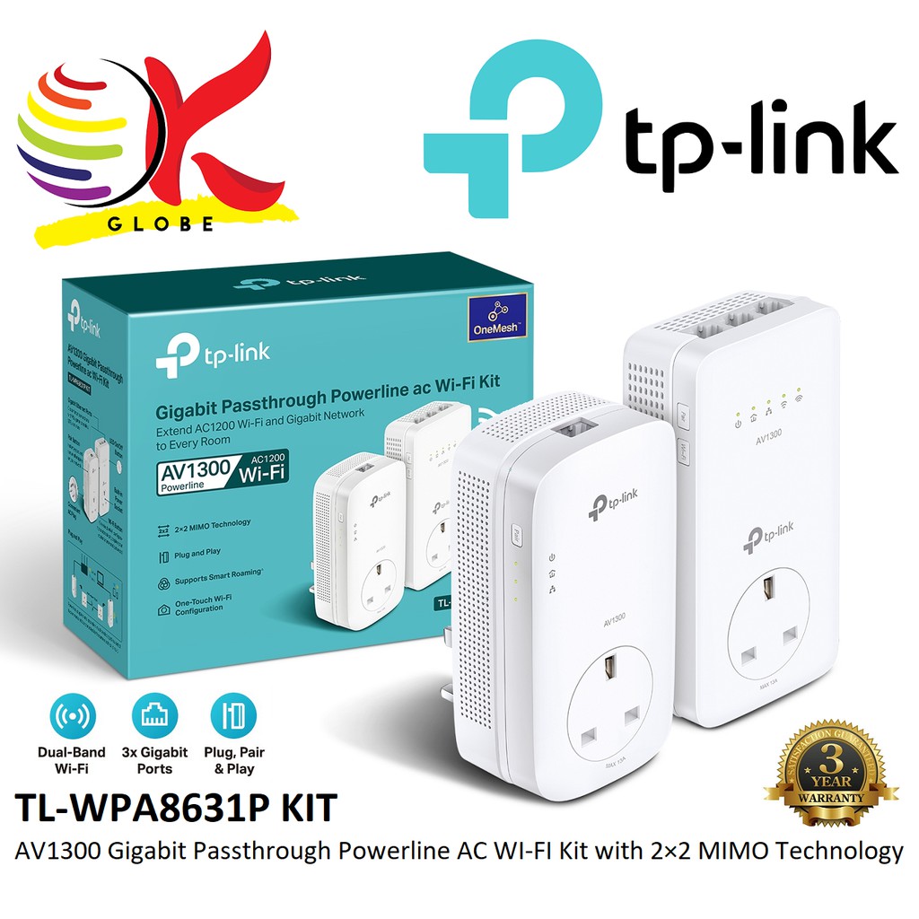 Tp Link Tl Wpa8631p Kit Av1300 Tl Wpa7617 Kit Av1000 Homeplug Gigabit Powerline Ac Wi Fi Kit