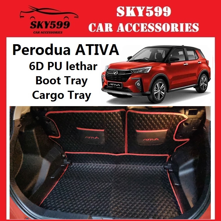 Perodua ATIVA 2021-2025 Pu Leather Rear Boot Cargo Car Floor Mats Trunk ...