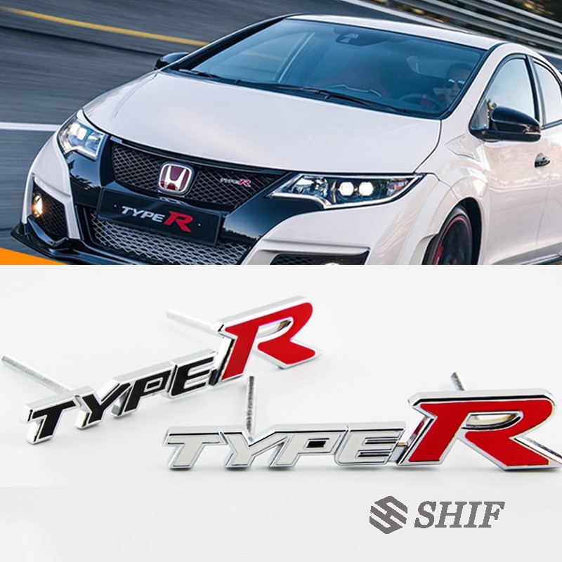 TYPE R Logo Front Grille Emblem Badge Sticker For Honda Civic City ...