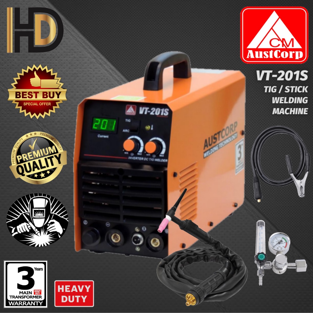 AUSTCORP VT-201S Advance TIG / STICK Power Source Welding Machine / TIG ...