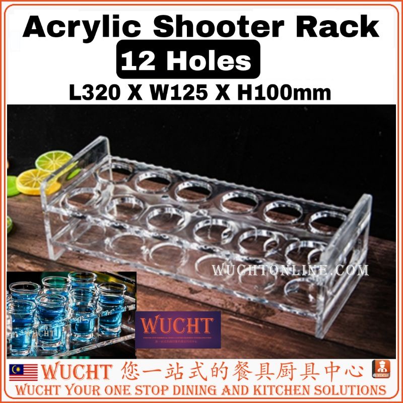 【WUCHT】12 Holes Acrylic Shooter Rack / Clear Acrylic Shot Glass Holder ...