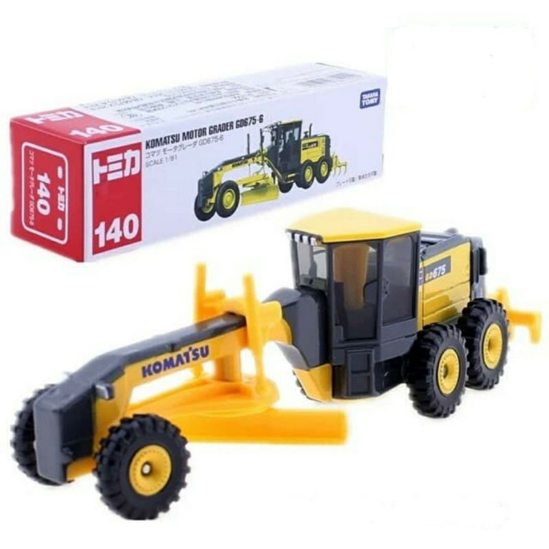 Miniature Heavy Equipment Tomica Long No 140 Komatsu Motor Grader GD675 ...