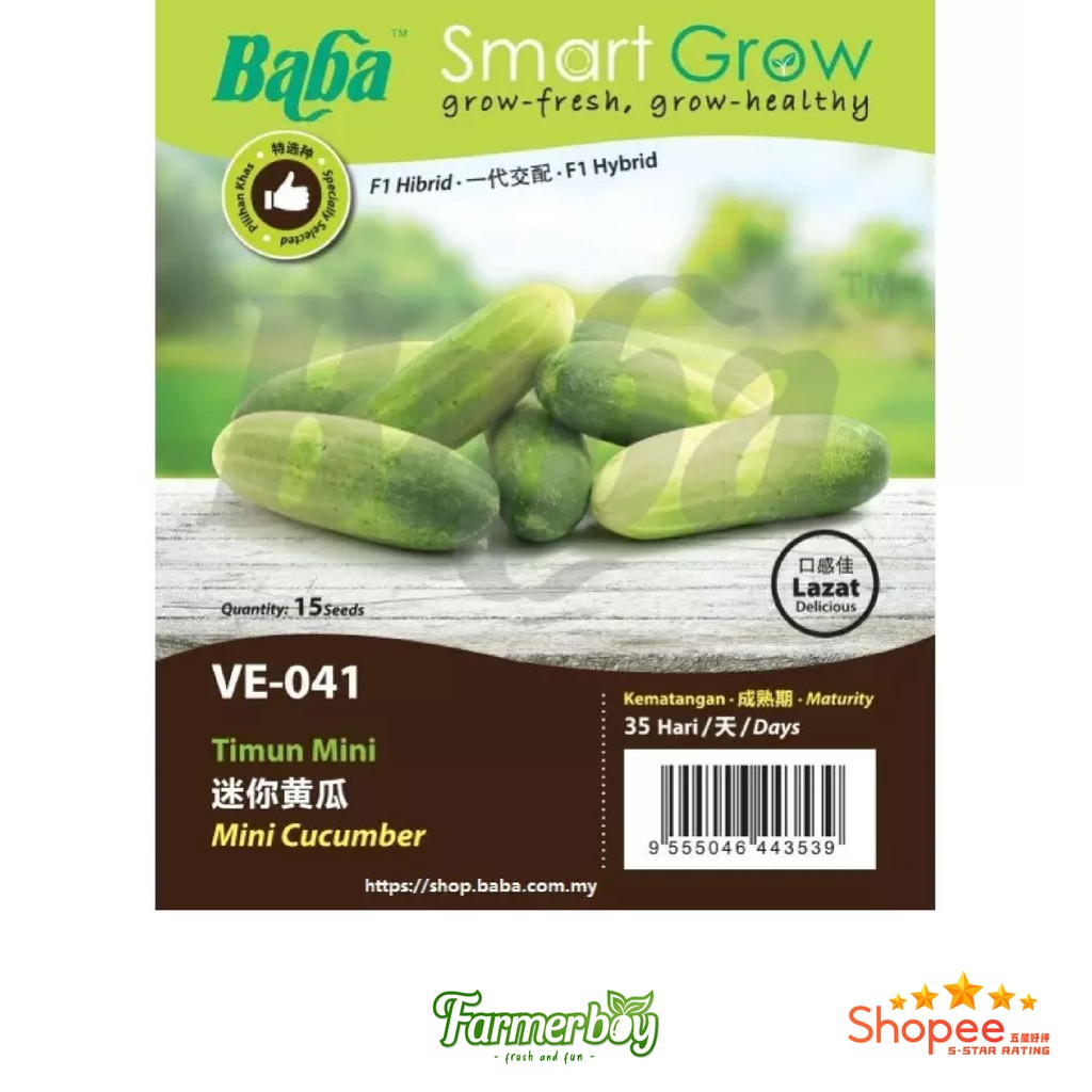 Vegetable Seed Biji Benih Baba VE-041 Benih Timun Mini Mini Cucumber ...