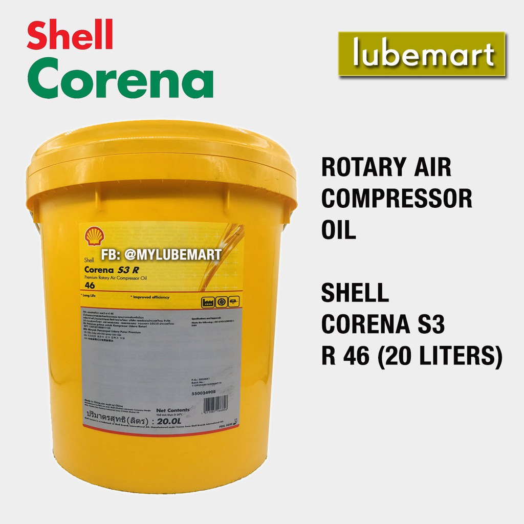 SHELL CORENA S3 R 46 - SCREW COMPRESSOR OIL(20 LITERS) | Shopee Malaysia