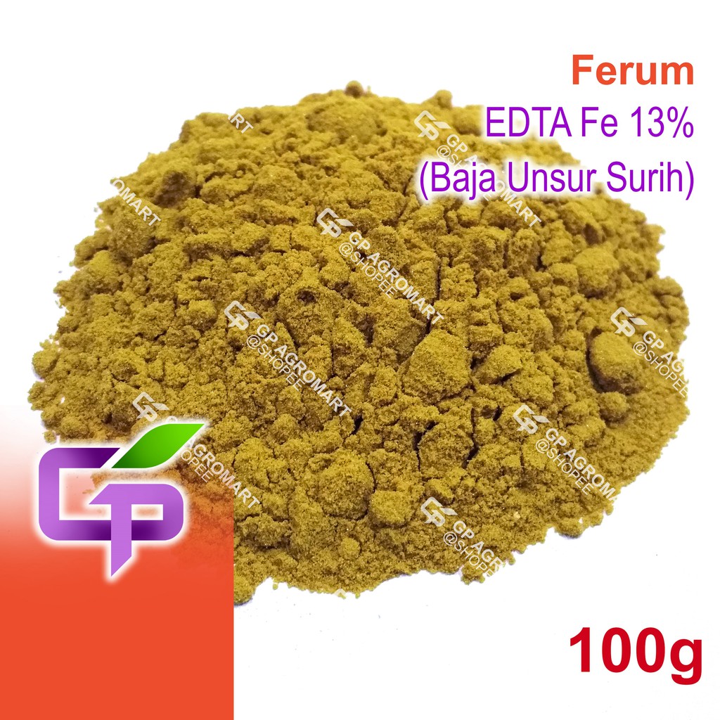 100g EDTA Fe 13% Ferum Iron Chelate / Trace Element / Bahan Baja AB ...
