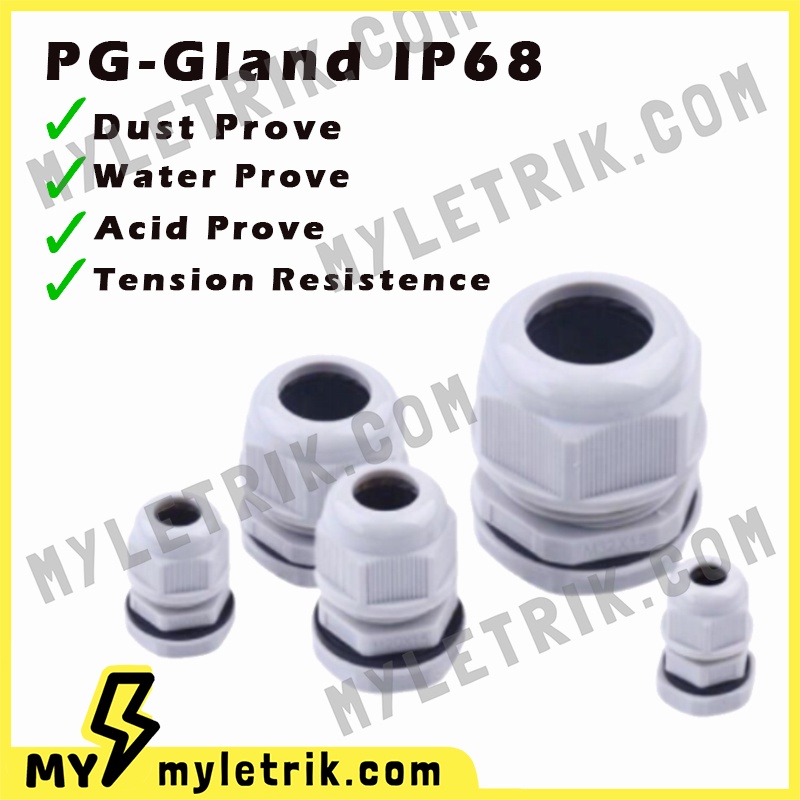 PG Cable Gland Nylon S-Type Weatherproof IP68 PG7 / PG9 / PG11 / PG13.5 / PG16 / PG21 / PG29 ...