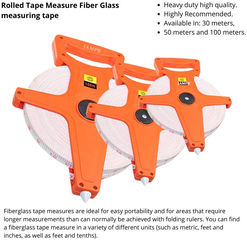 Measuring Tape Measure Fiber Glass Surveying Meter Tape 1pc ( 100m, 50m ...