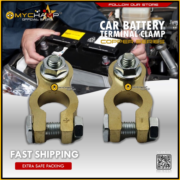 Car battery terminal clamp set (2PCS/COPPER) | Shopee Malaysia