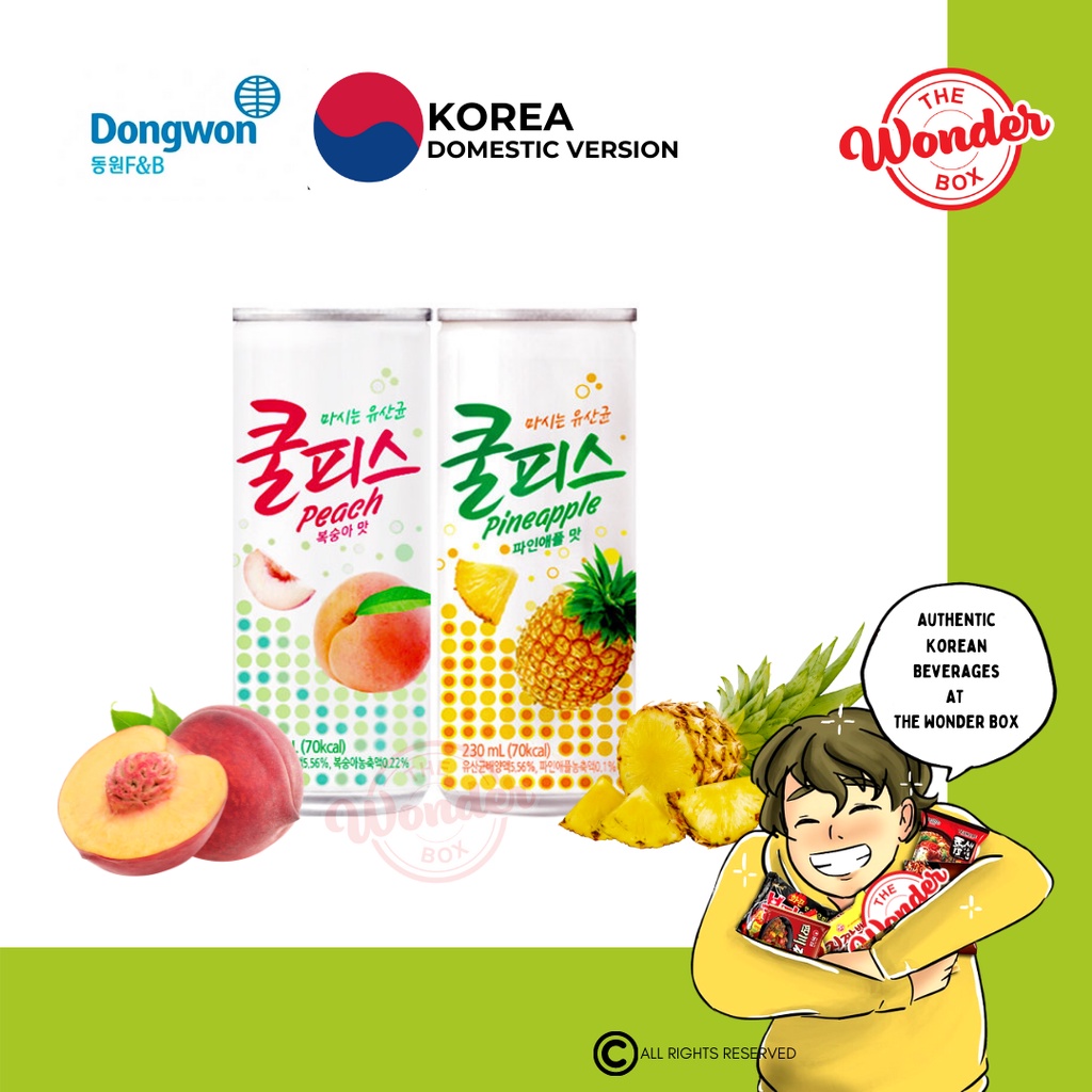 MADE IN KOREA | Korea DONGWON Coolpis Sparkling Drink Peach, Pineapple 230ml 동원쿨피스톡 복숭아맛 / 파인애플맛 ...