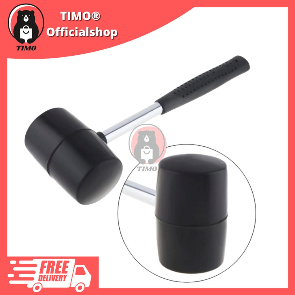 Rubber Hammer Tile Hammer with Round Head and Steel Handle for DIY Hand ...