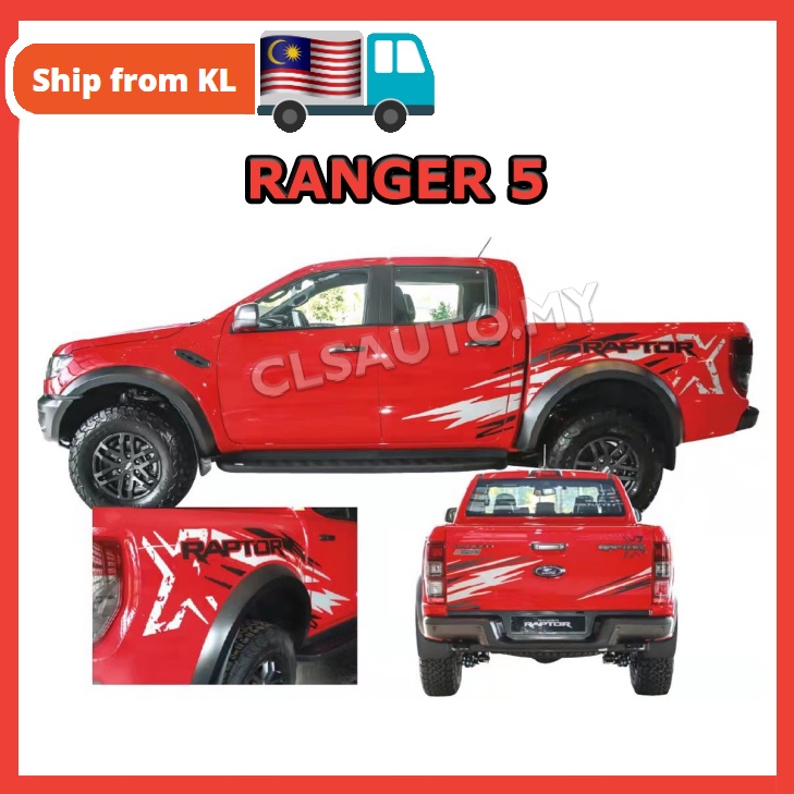 FORD RANGER Sticker Body Side Lining Decal 12 Designs Raptor Wildtrak ...
