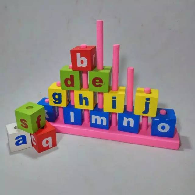 KAYU Pyramid Letter Stacking Blocks/Letter Towers/Puzzles/Wooden Toys ...