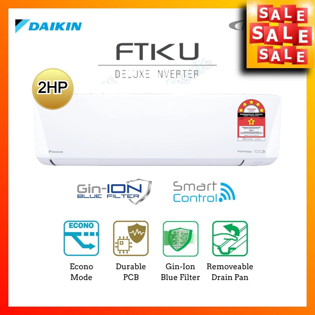 DAIKIN 5-STAR DELUXE INVERTER WIFI 1HP / 1.5HP / 2HP / 2.5HP / 3HP Air ...
