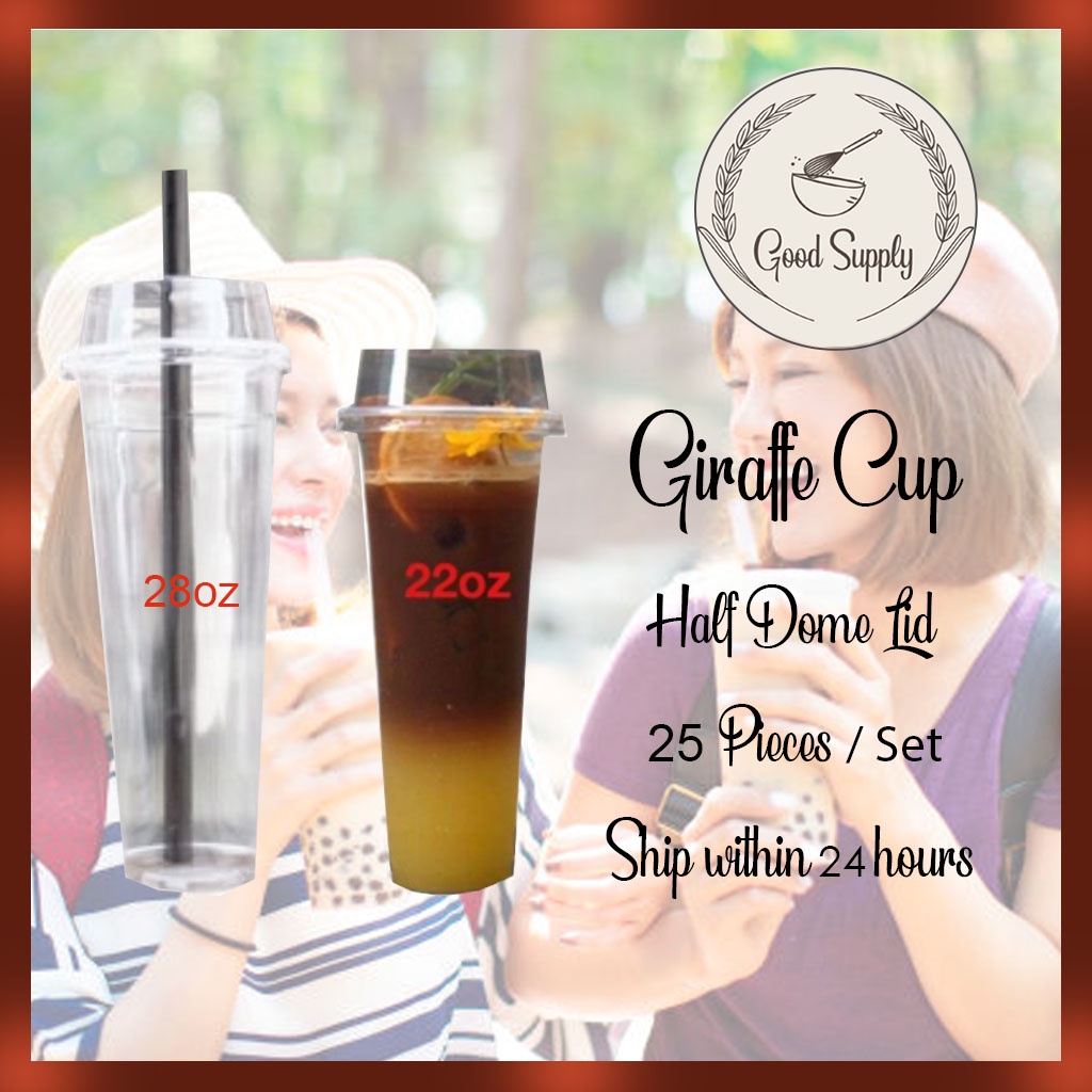 Thailand Giraffe Cup with Lid and Straw (25 Piece/Pack) | Shopee Malaysia