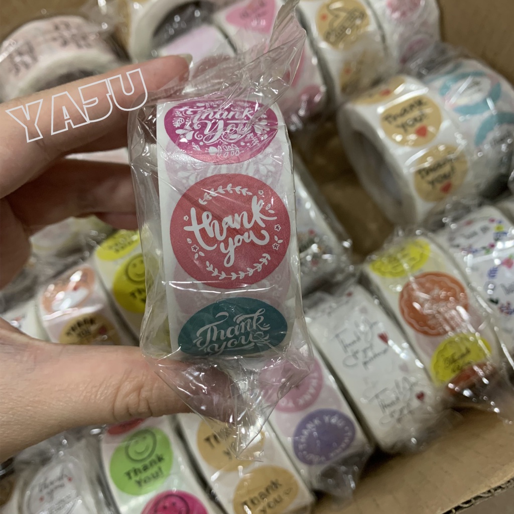 【YAJU!】Thank You & Handmake Sticker 25MM Label Seal Love Terima Kasih ...