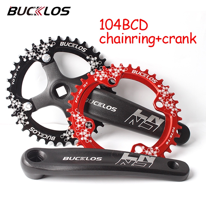 BUCKLOS Mountain Bike Crankset 104BCD Bicycle Crank MTB Chainring Road Bike Chainwheel Fit 8/9 ...