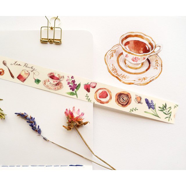 Atelier Hanu Washi Tape - Tea Time Afternoon Tea (100cm/Loop) 午茶 和纸胶带 ...