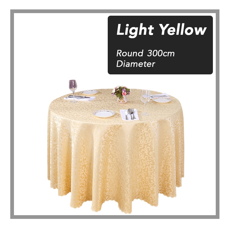 ACEVE DREAM READY STOCK 3.0M Round Damask Pattern Table Cloth Cover ...